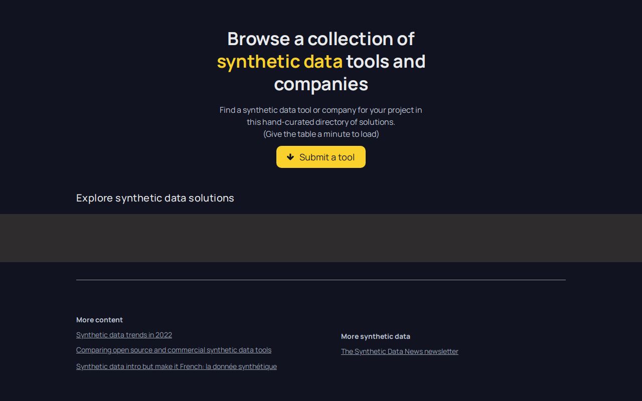 Synthetic Data Directory